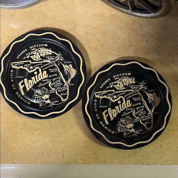 Accents | 196s 70s Florida Map Souvenir Coasters | Poshmark